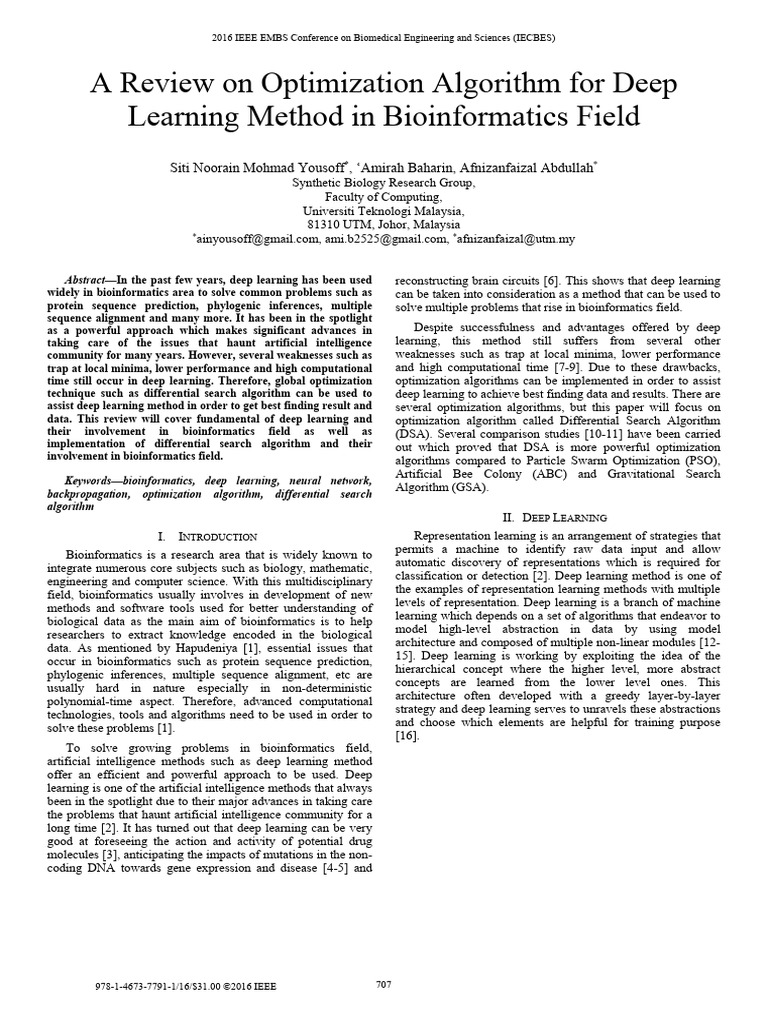 A Review On Optimization Algorithm For Deep Learning Method In