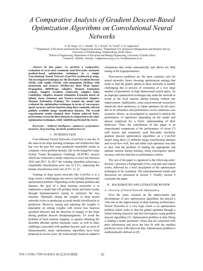 A Comparative Analysis of Gradient Descent-Based Optimization ... A Comparative Analysis of Gradient Descent-Based Optimization ...