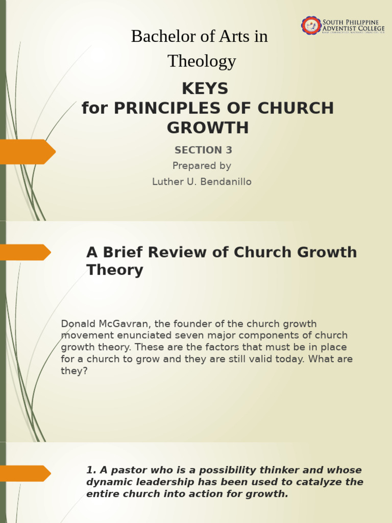 Church Growth Principles Explained | PDF | Seventh Day Adventist Church ...