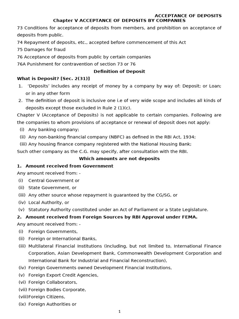 5 ACCEPTANCE OF DEPOSIT | PDF | Banks | Securities (Finance)