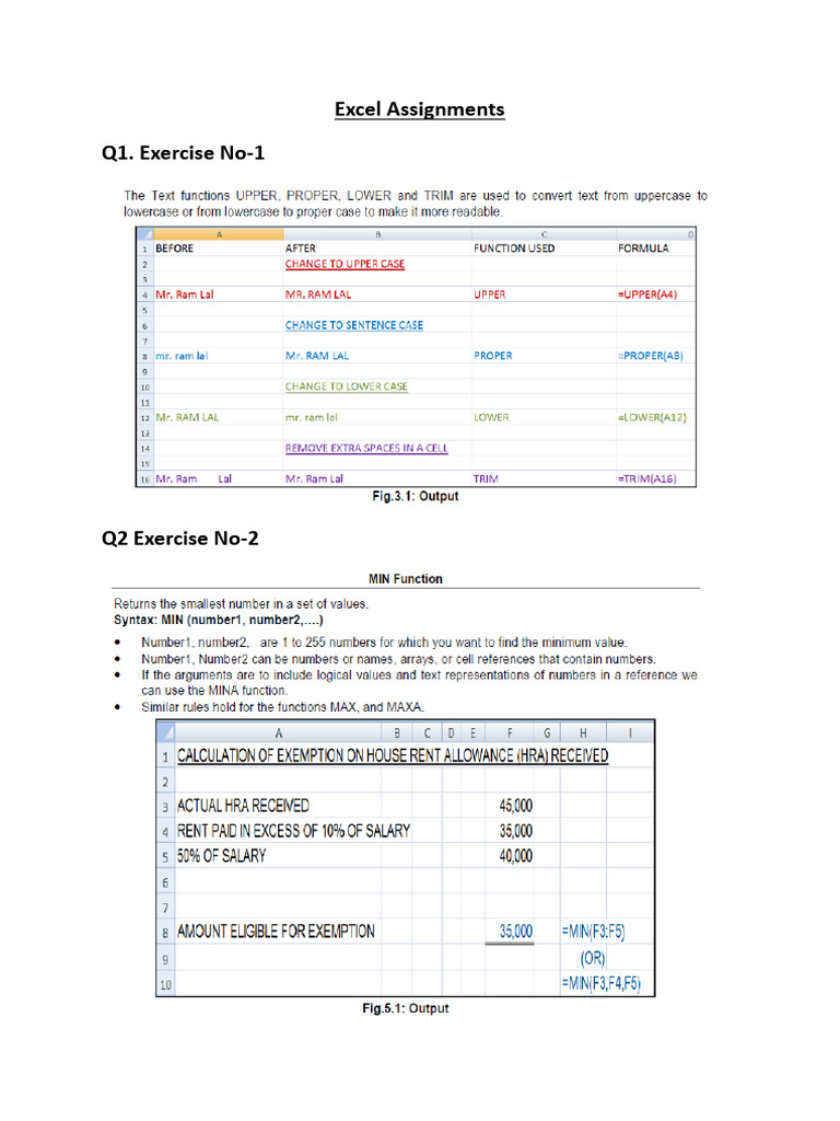 Excel New Assignments 2024 | PDF