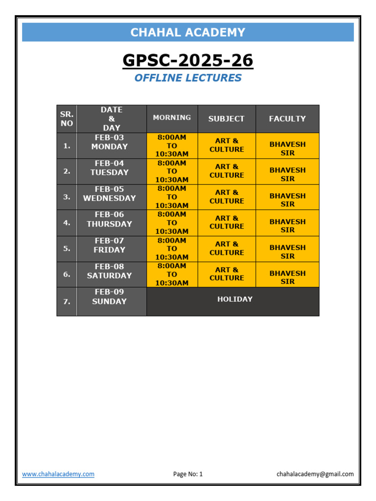 GPSC - Morning Batch - 3rd Feb 2025 | PDF