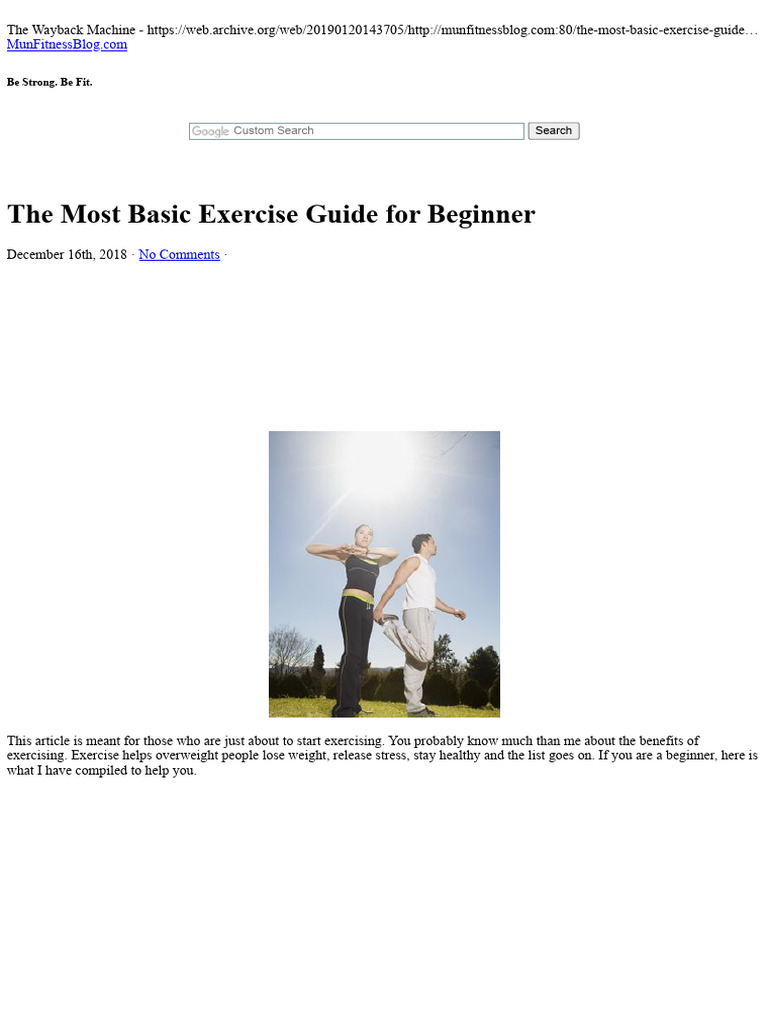 The Most Basic Exercise Guide For Beginner | PDF | Strength Training | Physical Fitness