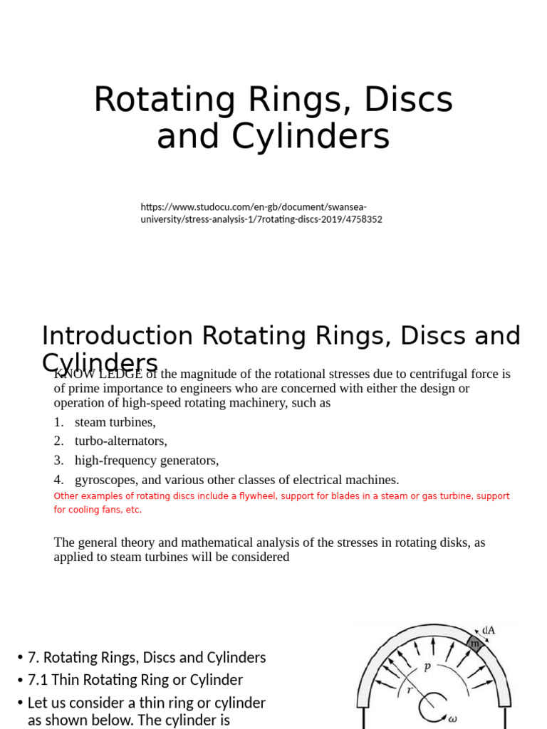 Rotating Rings, Discs and Cylinders | PDF | Stress (Mechanics) | Force