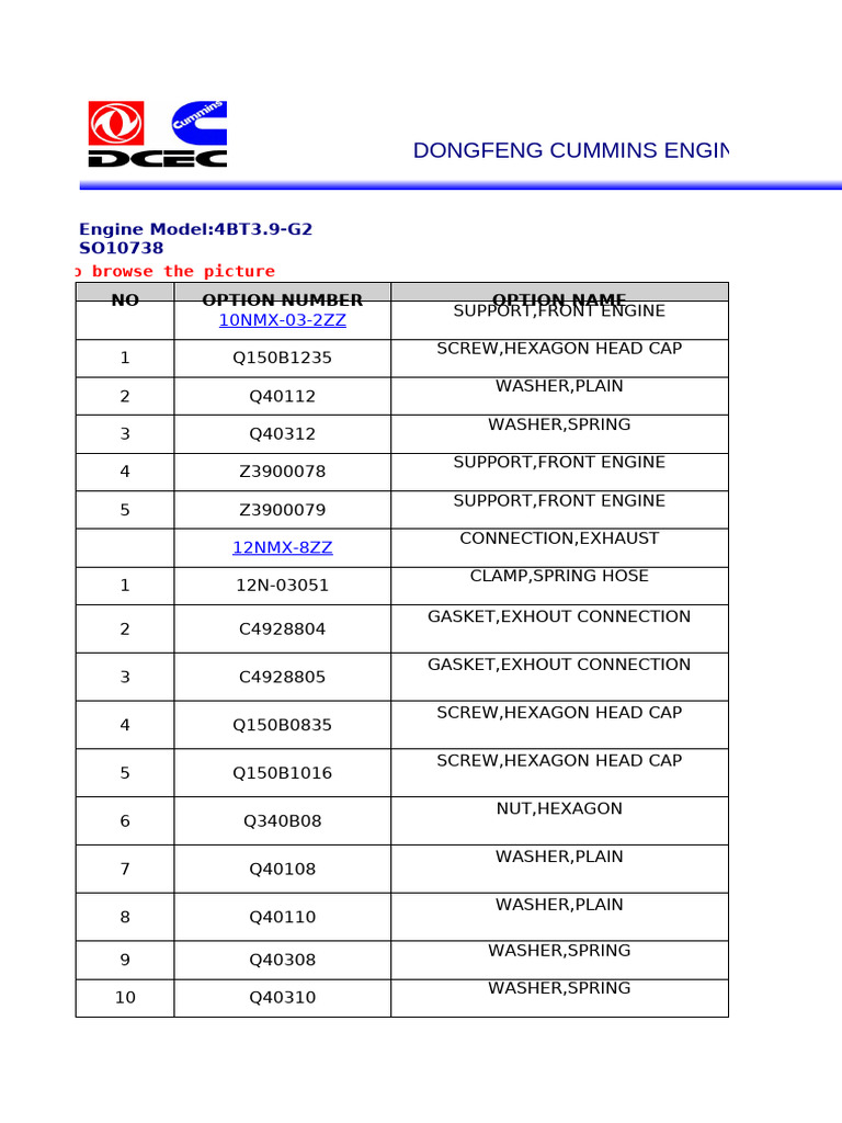 Cummins 4BT3.9-G2 Parts Manual | PDF | Piston | Screw