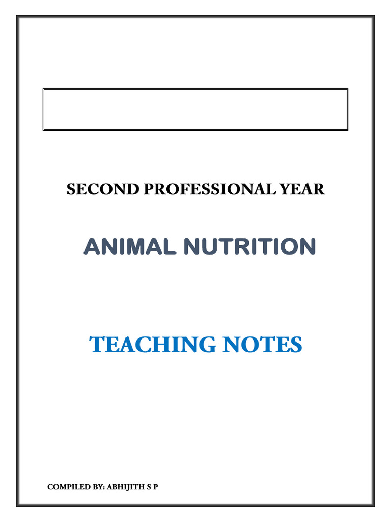 ANN Notes Edu Vet | PDF | Amino Acid | Starch
