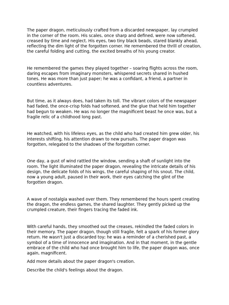 Paper Dragon (Short Story) | PDF
