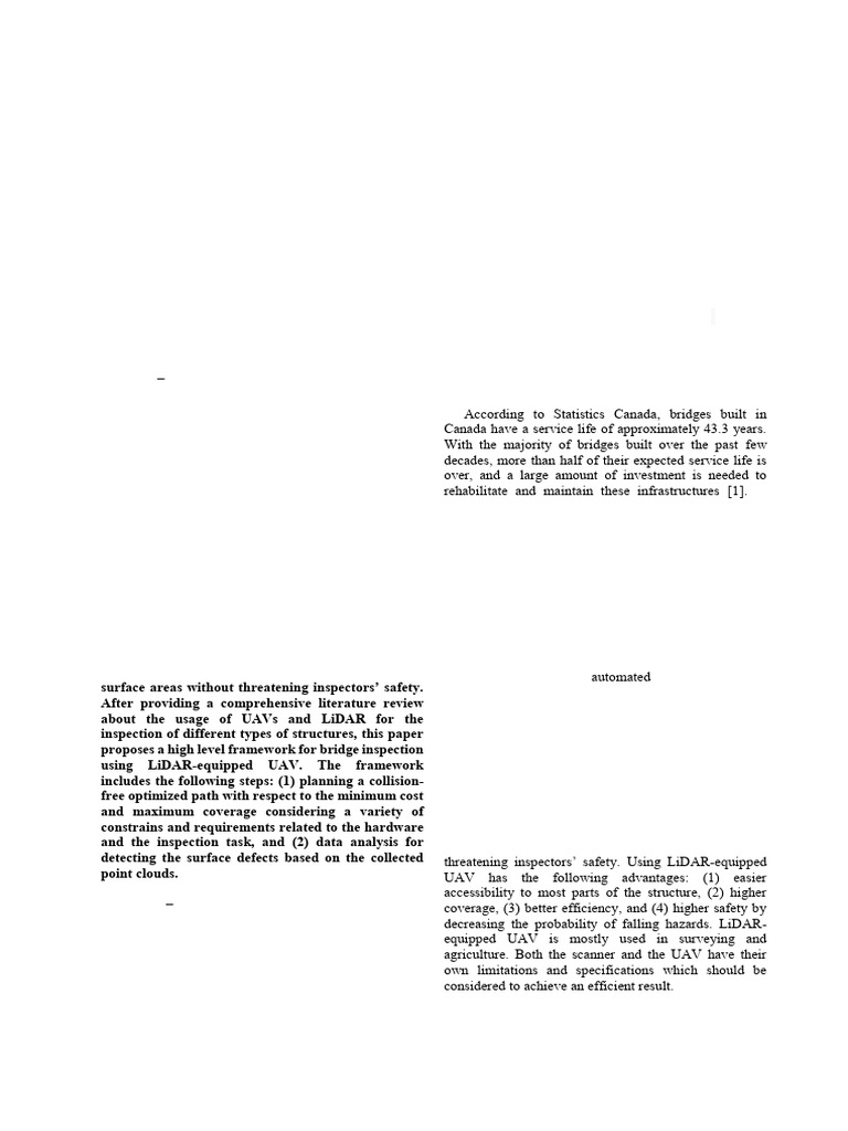 High Level Framework For Bridge Inspection | PDF | Lidar | Unmanned ...
