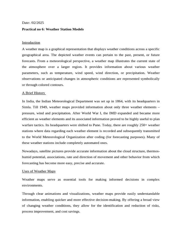 P_6 Weather Station Models | PDF | Weather | Weather Forecasting
