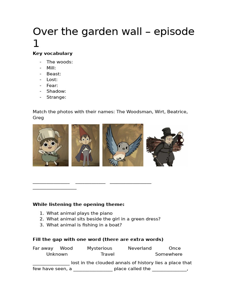 Over the Garden Wall Episode 1 Guide | PDF