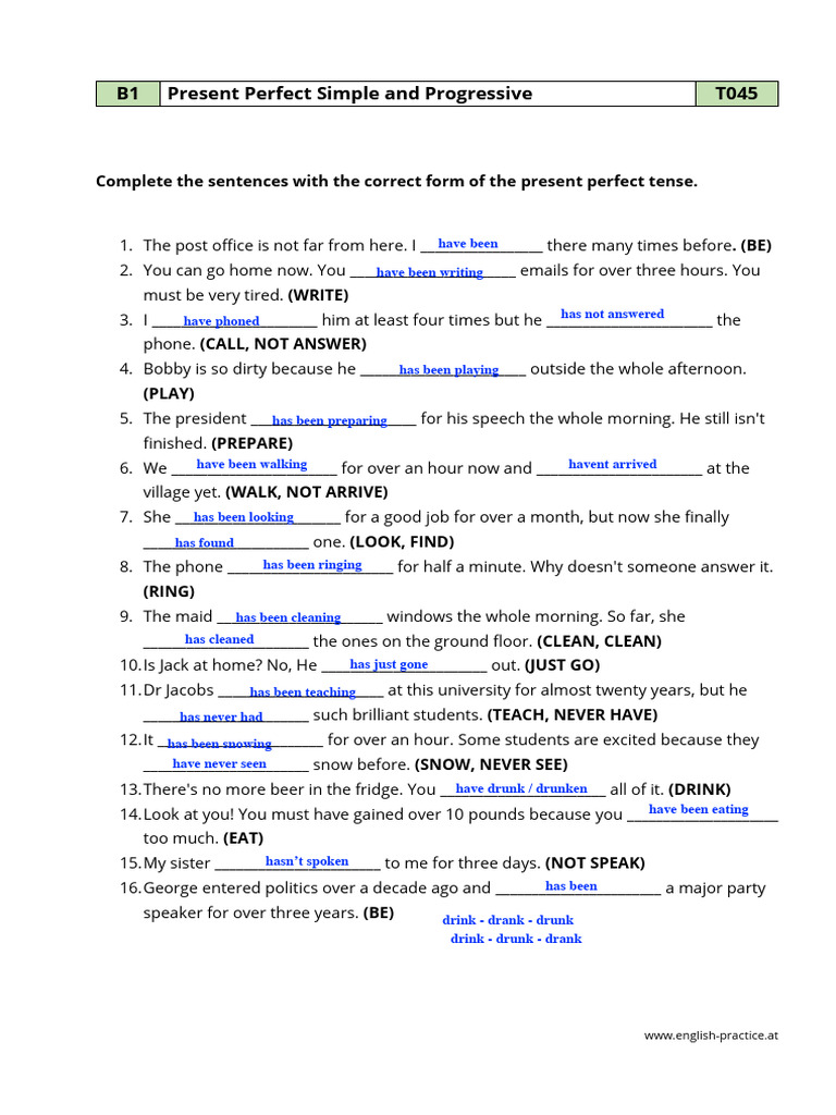 Present Perfect Vs Present Perfect Progressive | PDF | Linguistics
