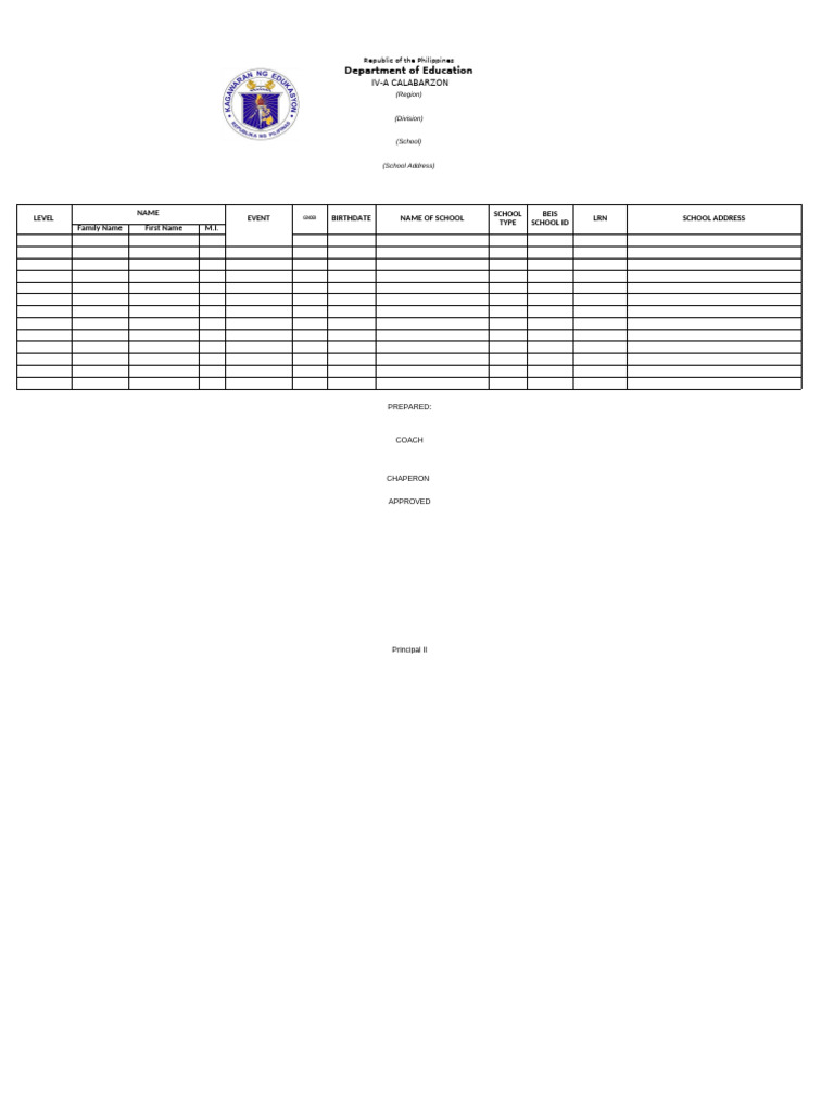 Futsal Masterlist | PDF