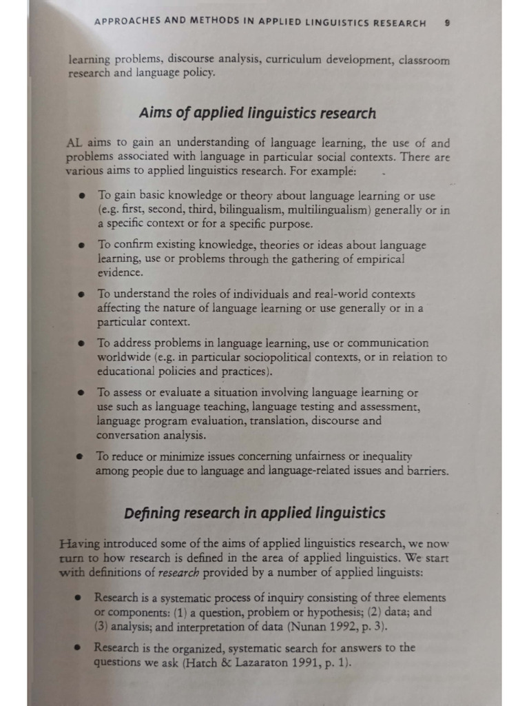 Approaches and methods in Applied Linguistics | PDF