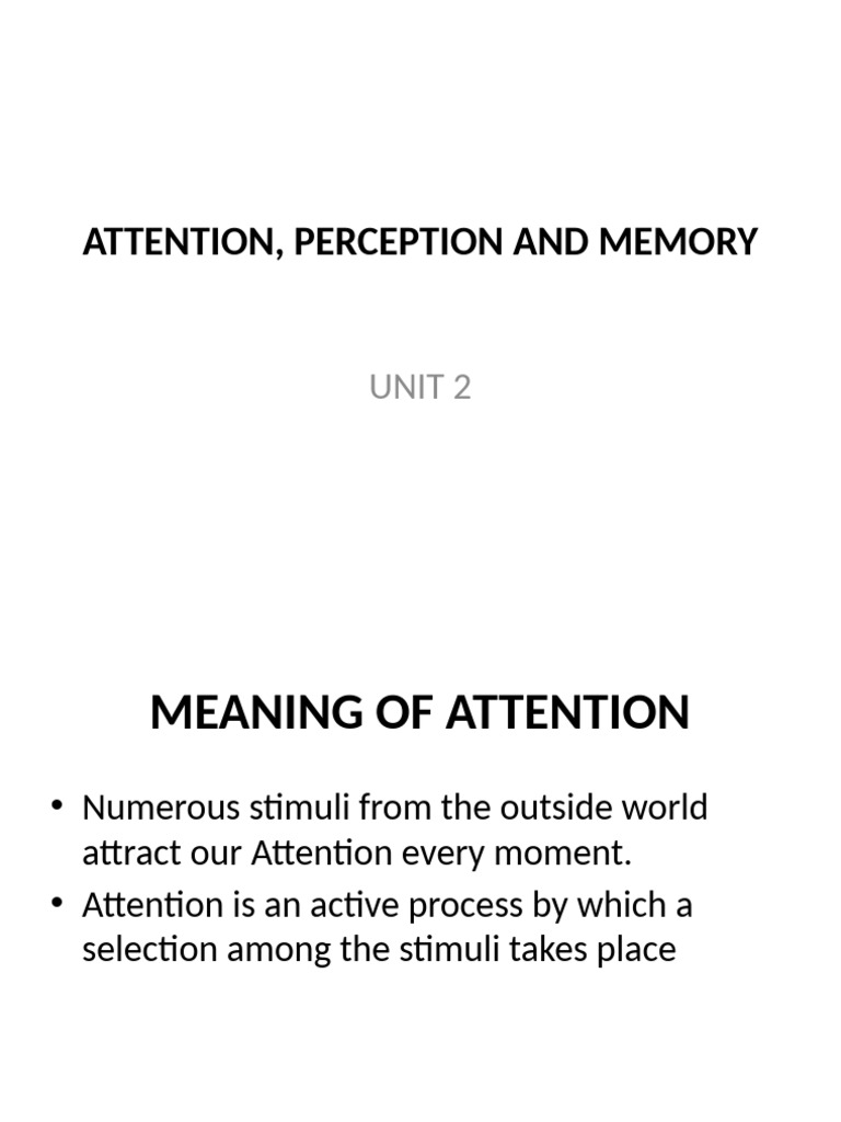 Attention and Perception | PDF
