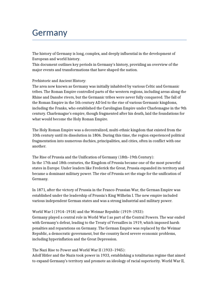 history_of_germany | PDF | Nazi Germany | Holy Roman Empire