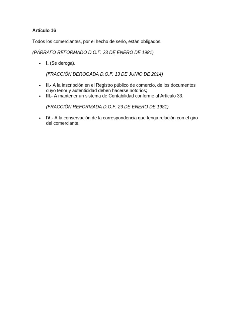 Articulo 16 Comercio | PDF