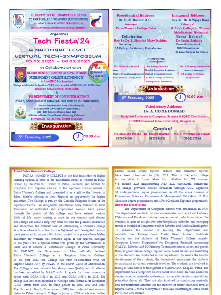 Tech Fiesta'24 Flyer | PDF | Educational Technology | College