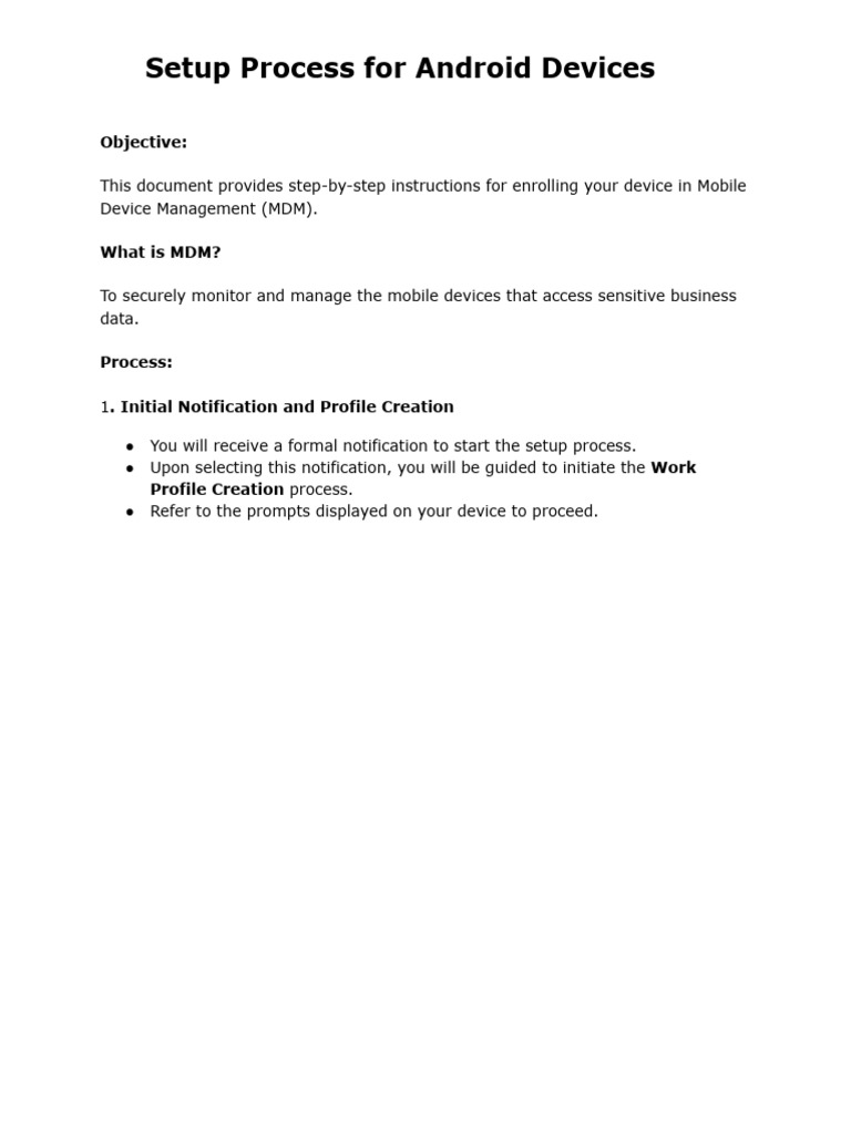Android MDM Setup Guide | PDF