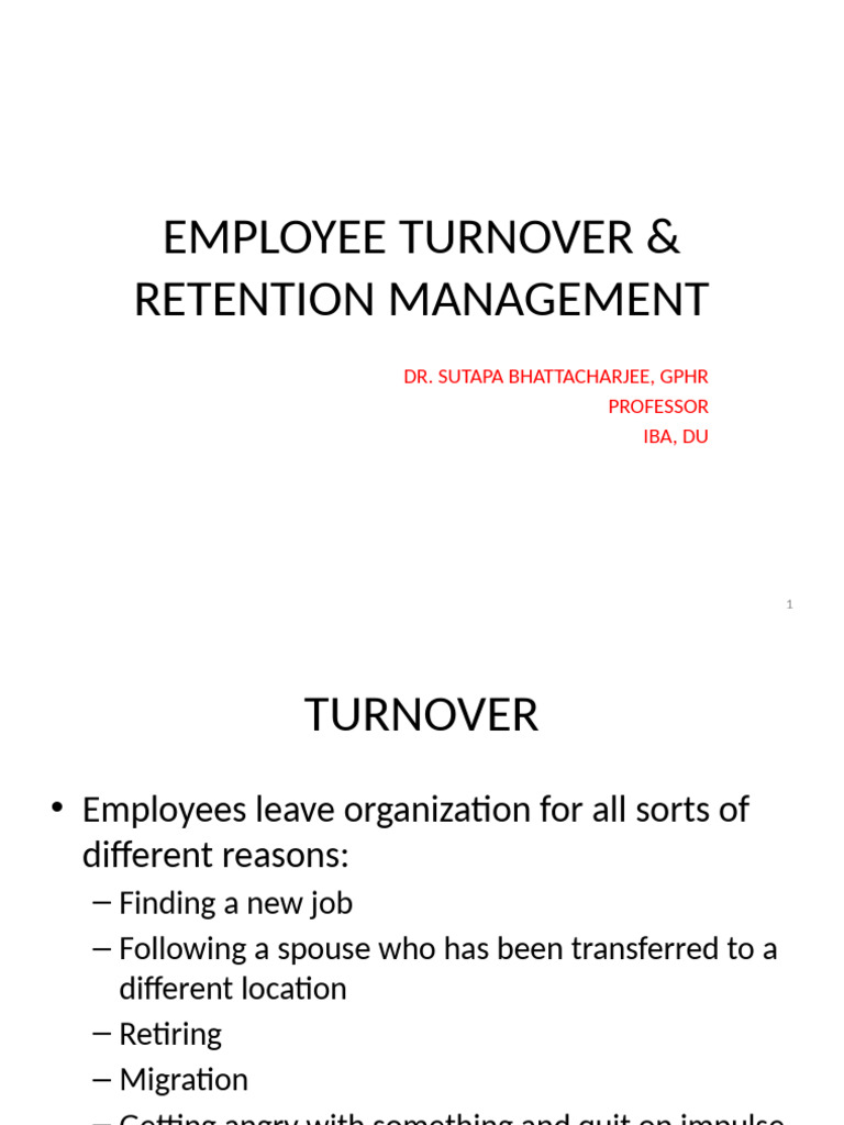 Employee Rentention Mba | PDF | Employee Retention | Turnover (Employment)