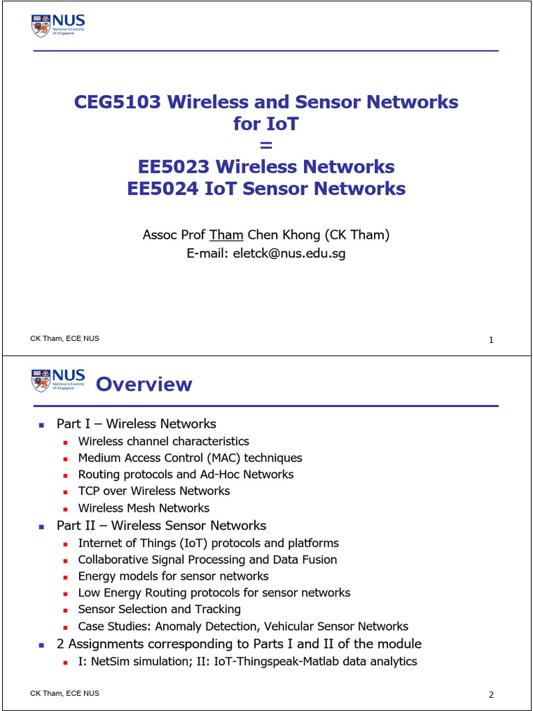 CEG5103 EE5023 L1-IntroWirelessChannel | PDF | Orthogonal Frequency Division Multiplexing | Mimo