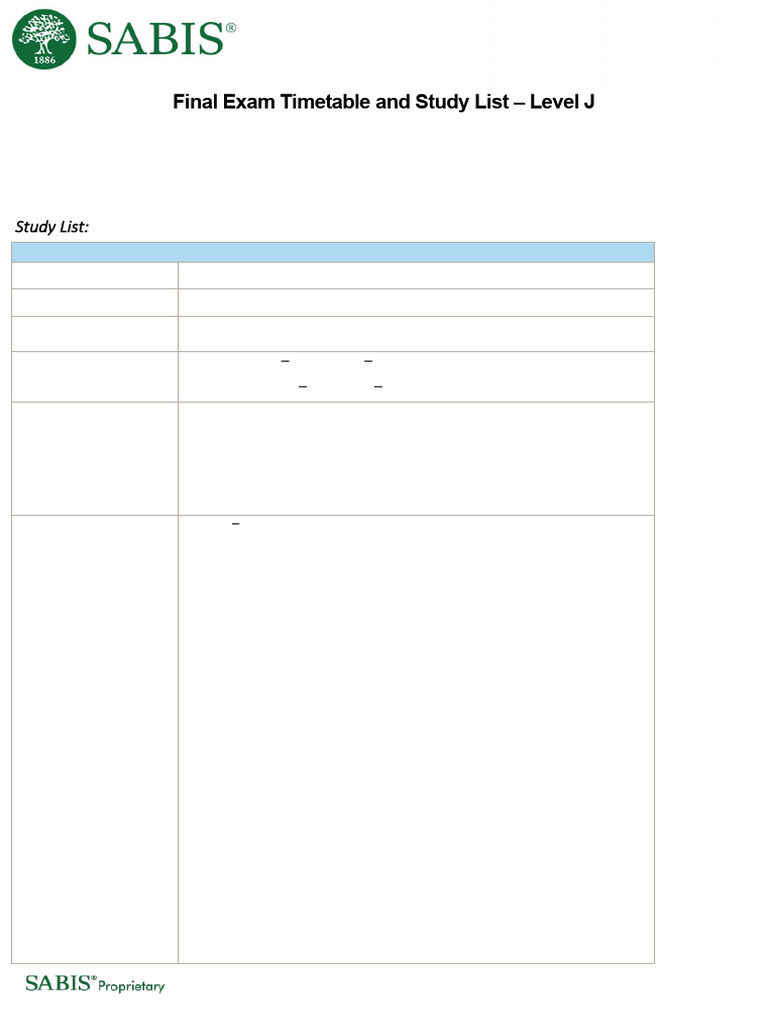 2324 Level J Final Study List All Subjects Term 3 Suli | PDF | Adverb | Clause