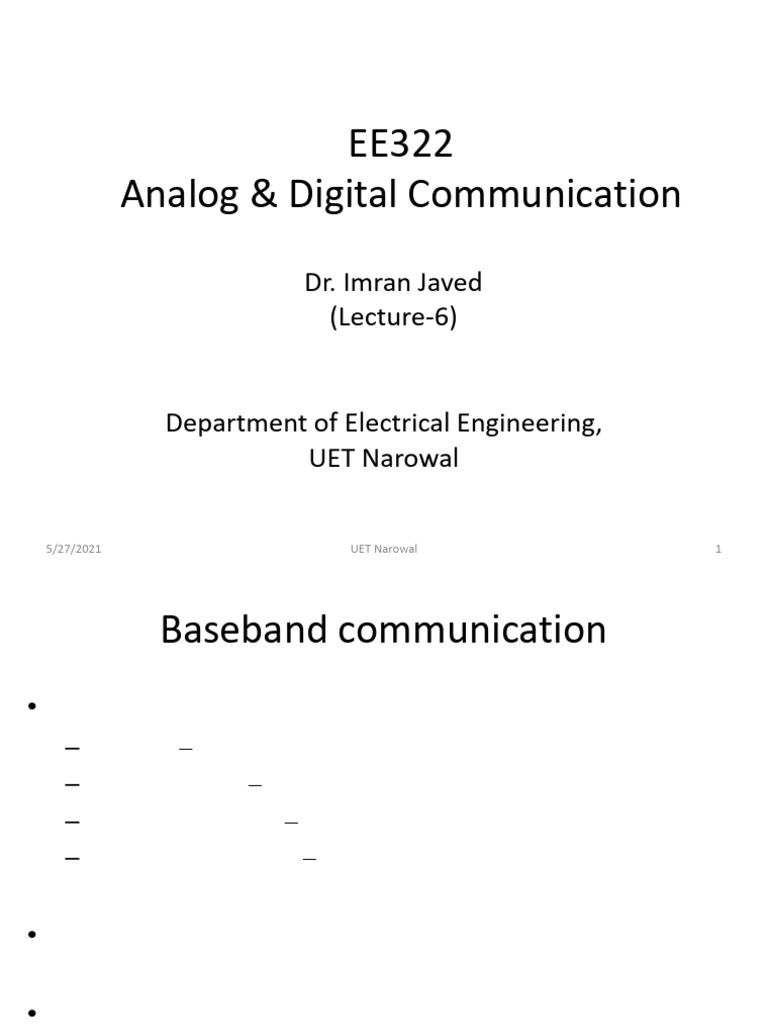 EE 322 Lecture 6 Comm | PDF | Modulation | Detector (Radio)