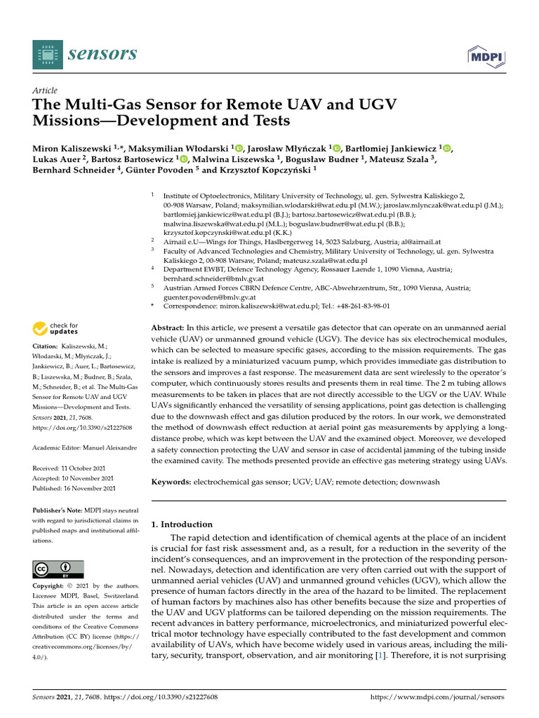 The_Multi_Gas_Sensor_for_Remote_UAV_and | PDF | Unmanned Aerial Vehicle ...