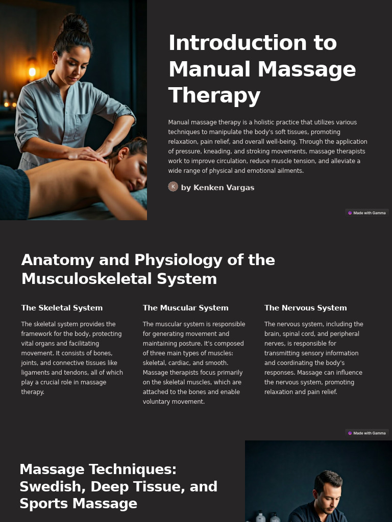 Manual Massage Therapy Techniques Guide | PDF | Massage | Muscle