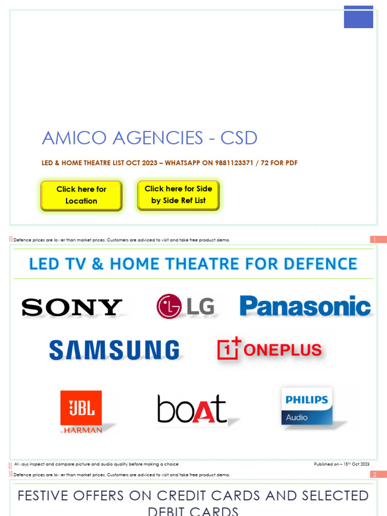 Led TV 15th Oct - Festive Offers Live! | PDF | Credit Card | Electronics