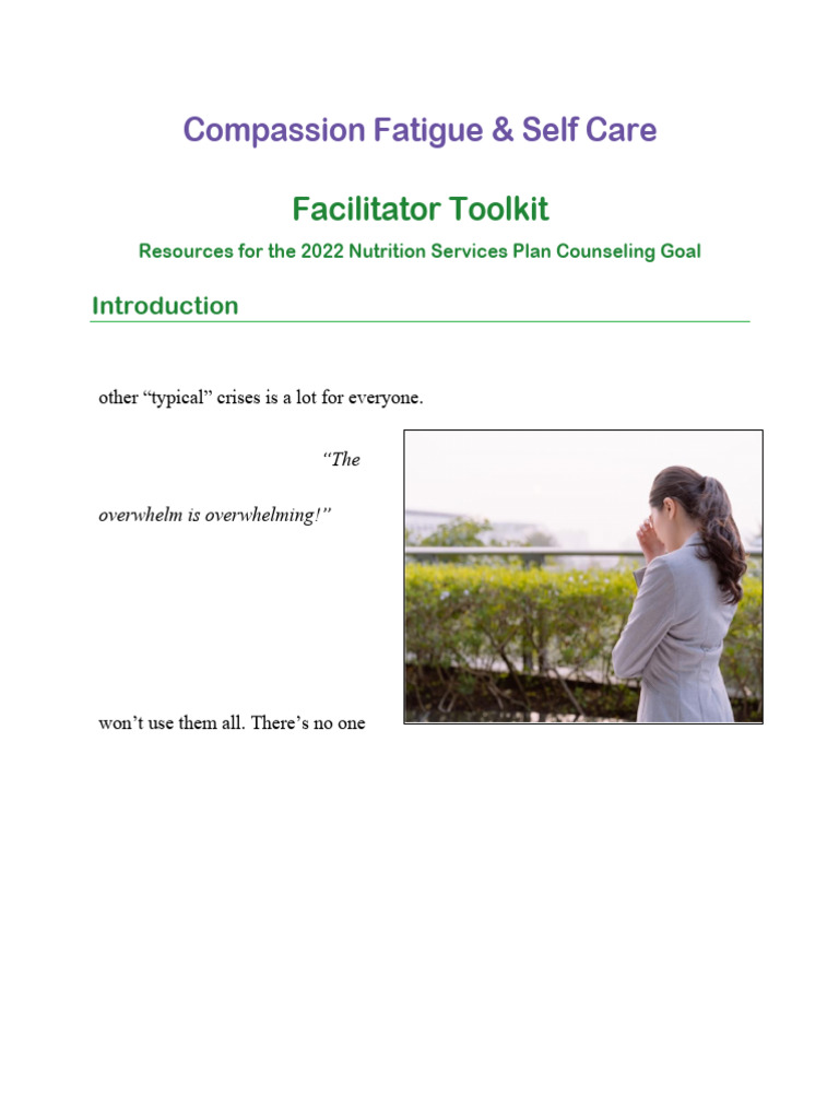 Compassion Fatigue Toolkit for Staff Care | PDF | Psychological Trauma ...