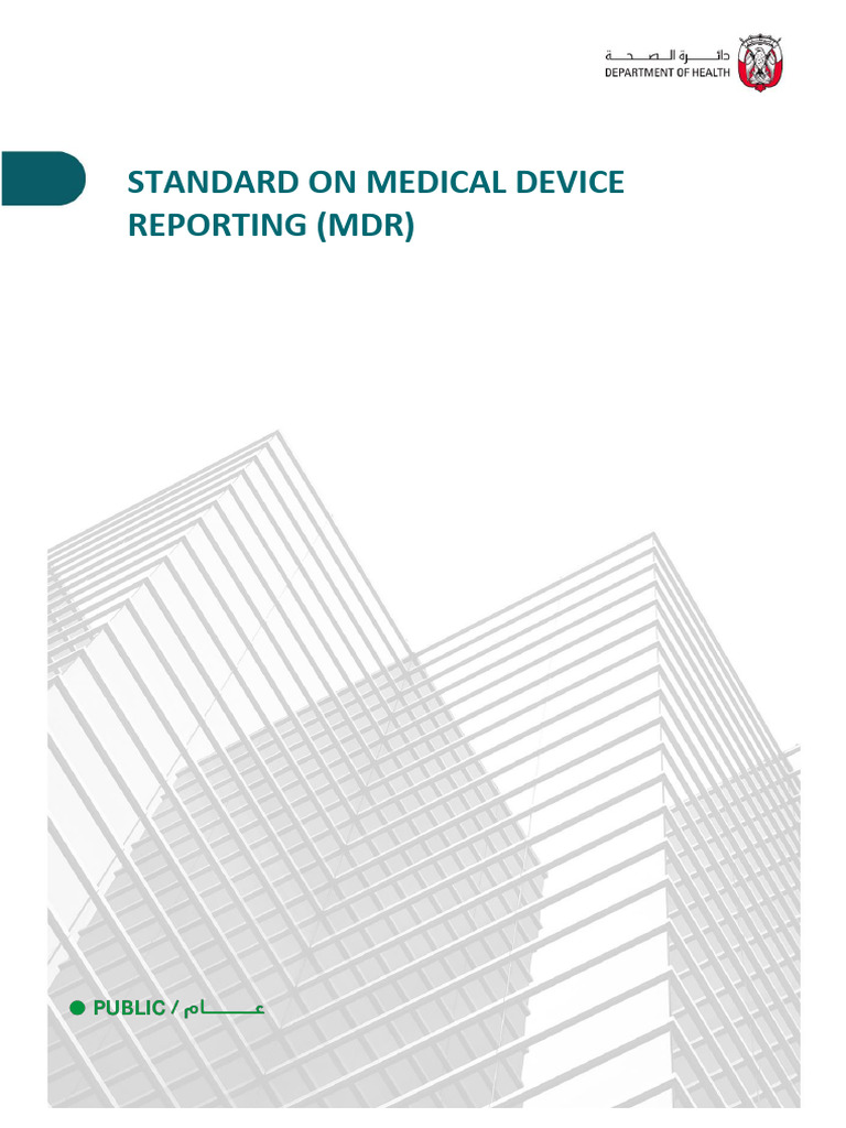Standard-on-Medical-Device-Reporting-MDR | PDF | Pharmacovigilance | Medical Device
