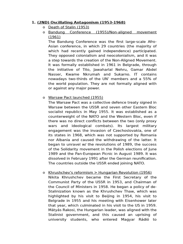 Cold War Stages | PDF | Suez Crisis | Mutual Assured Destruction