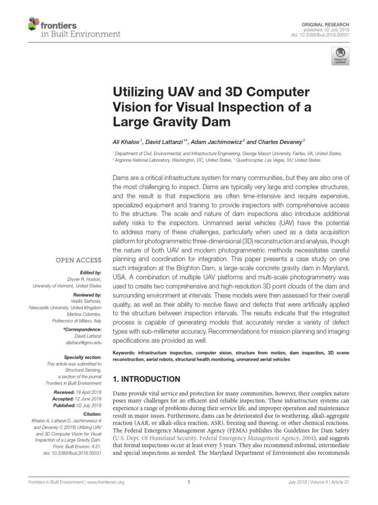 UAV and 3D Vision for Dam Inspection | PDF | Eigenvalues And Eigenvectors | Unmanned Aerial Vehicle