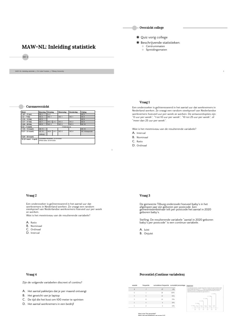 Statistiek HC2 | PDF