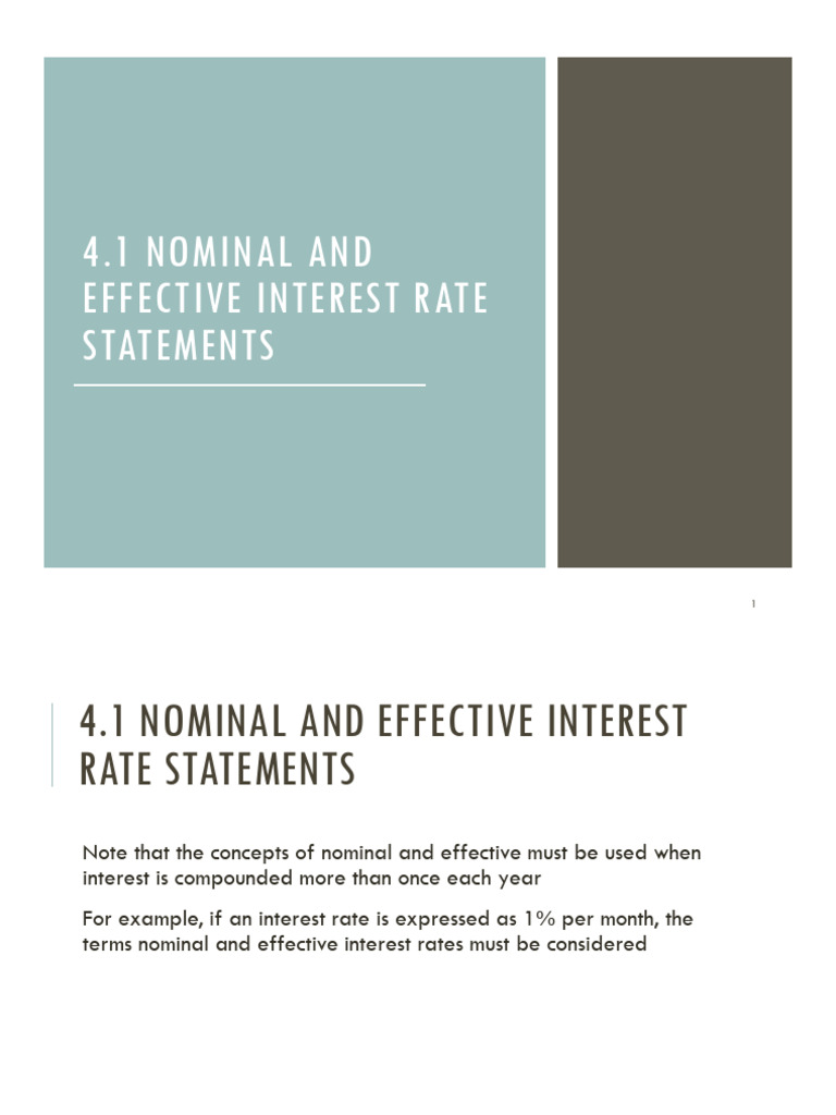 Ch4 Nominal and Effective Interest Rates | PDF | Interest | Annual ...