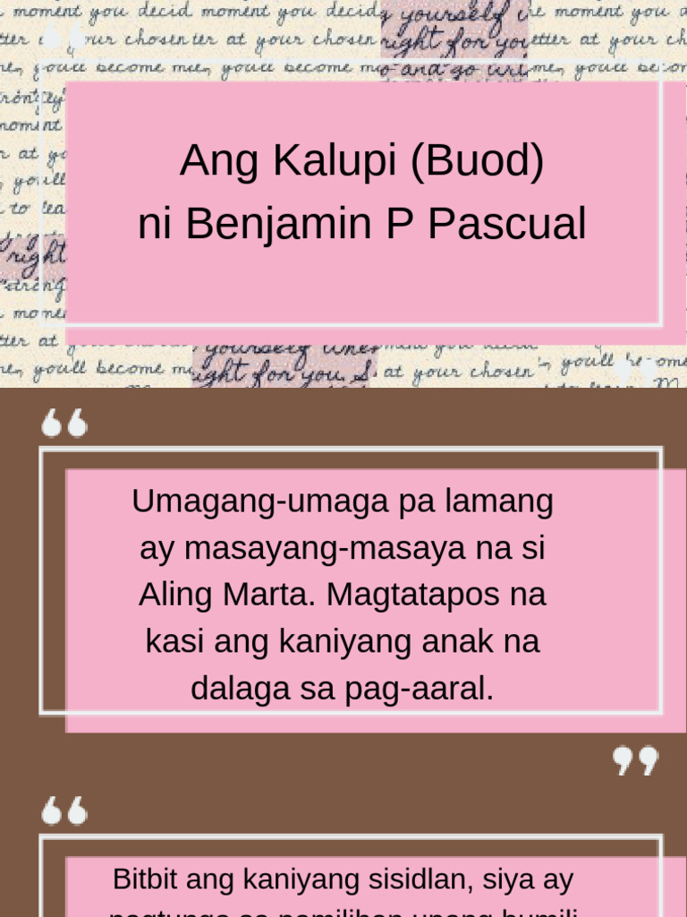 Ang Kalupi (Buod) | PDF