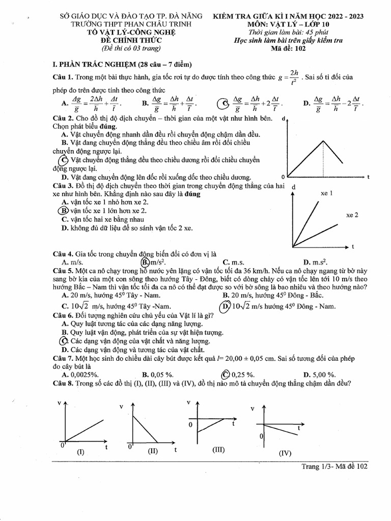 Đề Thi Gk l10 Pct Hht Tp (1) | PDF