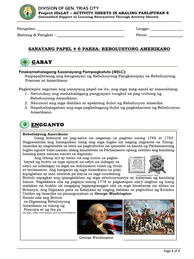 G8 AP 3rd A Week 6 FINAL | PDF