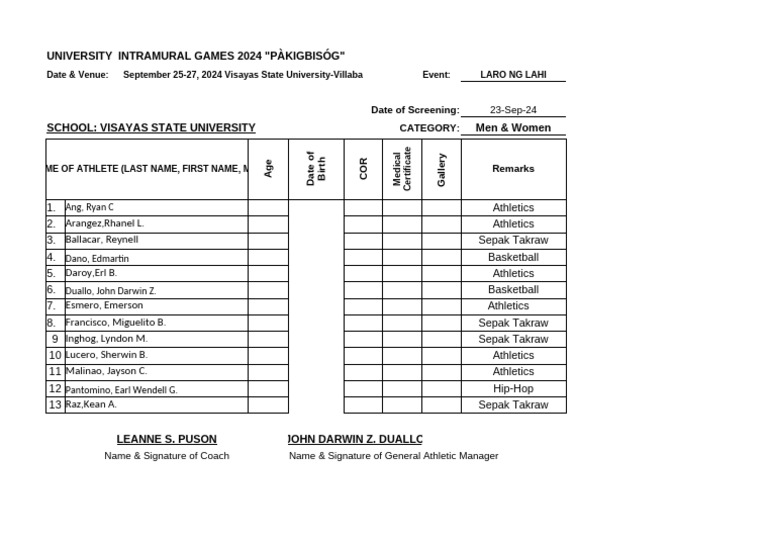 Form 1 Sample 2024 | PDF