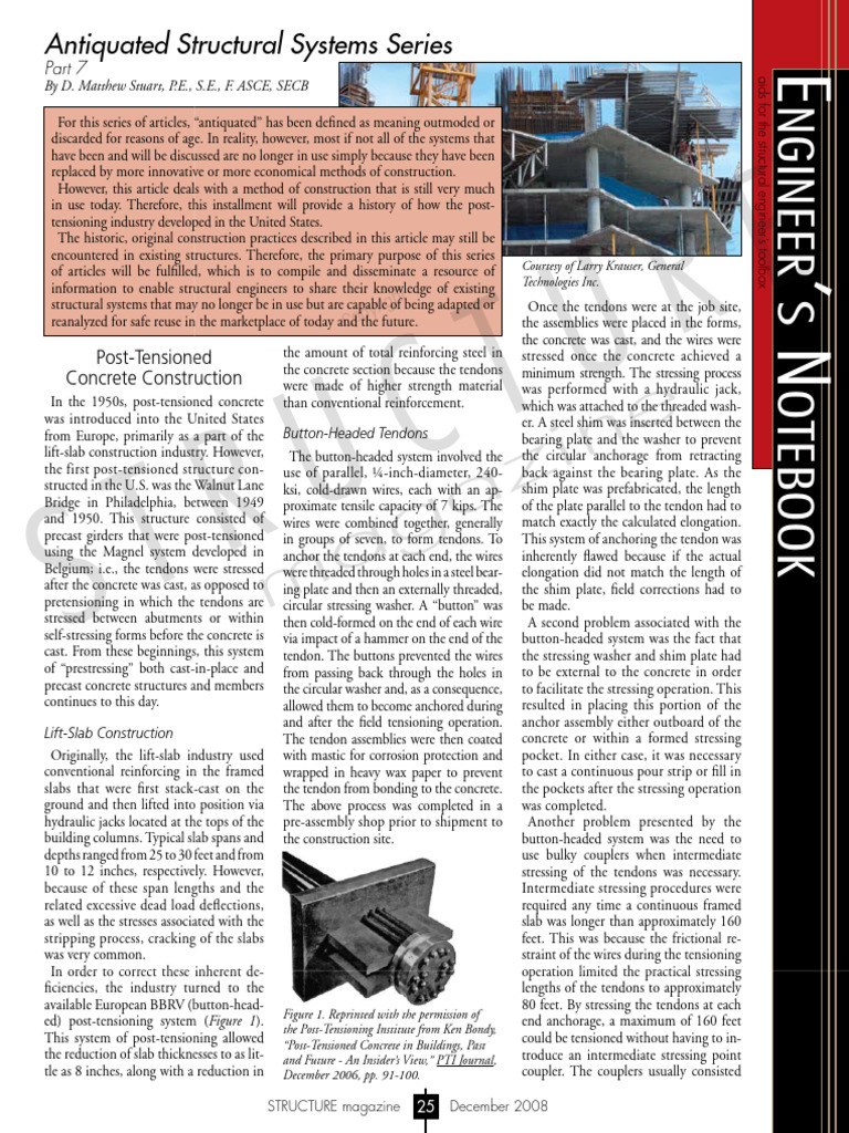 C Engineersnb Stuart Dec08 | PDF | Prestressed Concrete | Concrete