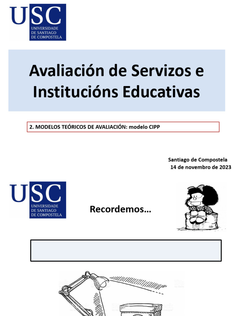 Modelos Teoricos de Avaliacion. Modelo CIPP | PDF
