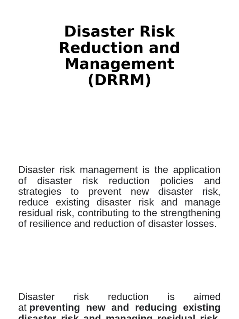 Disaster Risk Reduction and Management | PDF