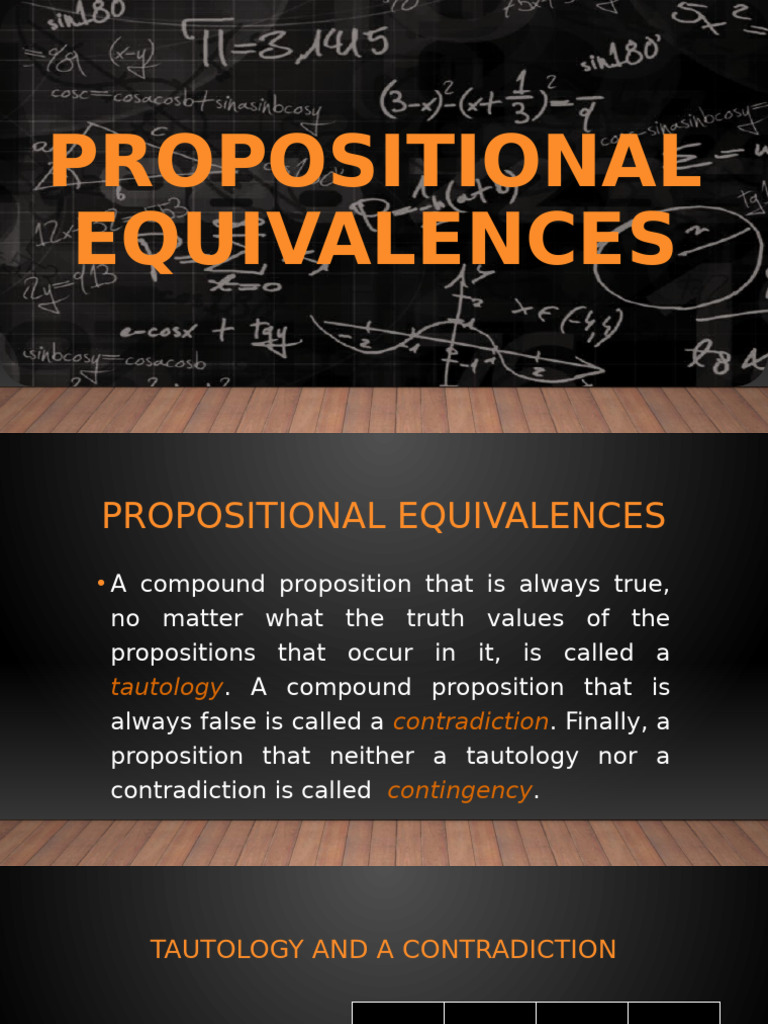 Propositional-equivalences | PDF | First Order Logic | Formalism (Deductive)