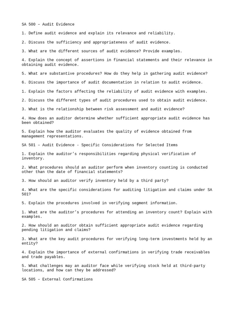 Audit Question - 250130 - 170007 | PDF | Audit | Business