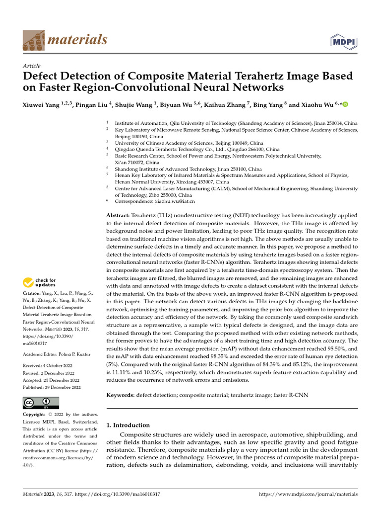 Defect Detection Of Composite Material Pdf Terahertz Radiation