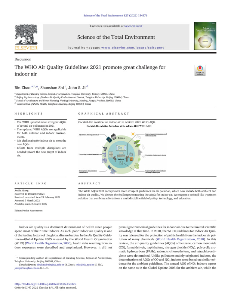Indoor Air Quality Challenges Post-WHO 2021 | PDF | Air Pollution ...