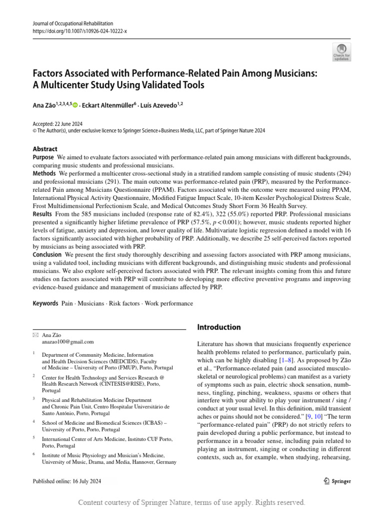 Factors_Associated_with_Performance-Related_Pain_A | PDF | Dependent ...