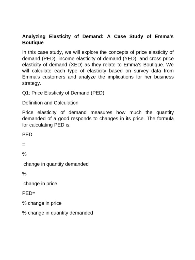 Analyzing Elasticity of Demand (Ass Activity Draft) | PDF | Elasticity (Economics) | Demand