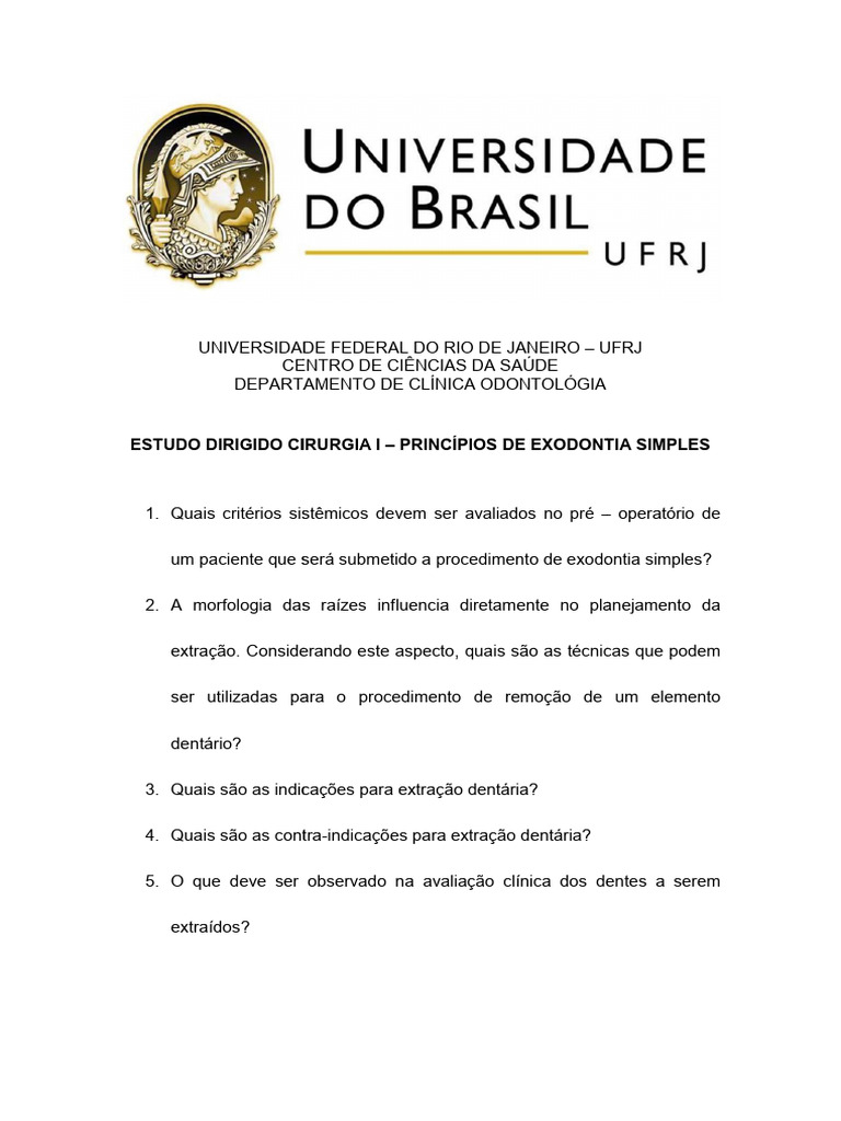 Princípios da Exodontia Simples na Odontologia | PDF