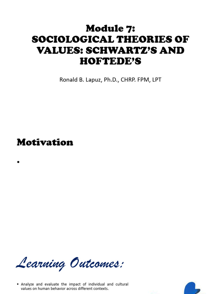Module 7 Sociological Values | PDF | Social Psychology | Psychology